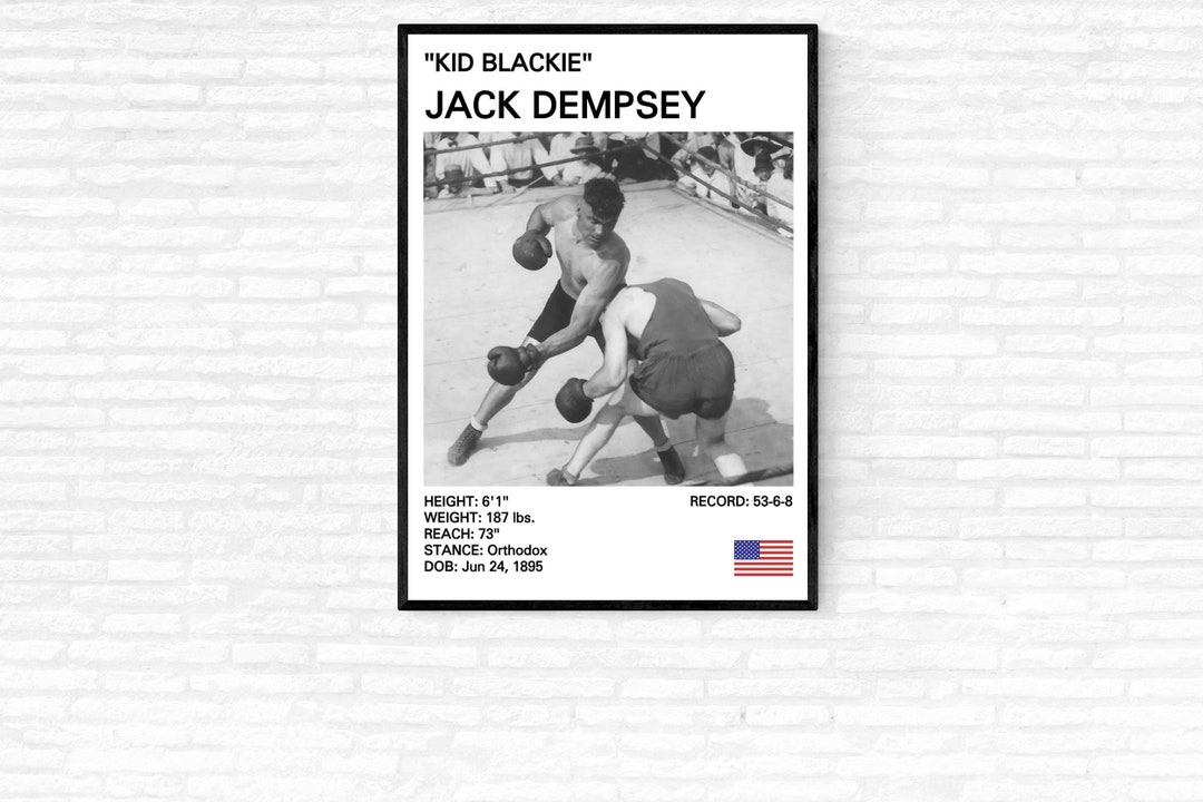 Jack Dempsey Poster, Jack Dempsey Boxing Print, Boxing Posters, Boxing ...