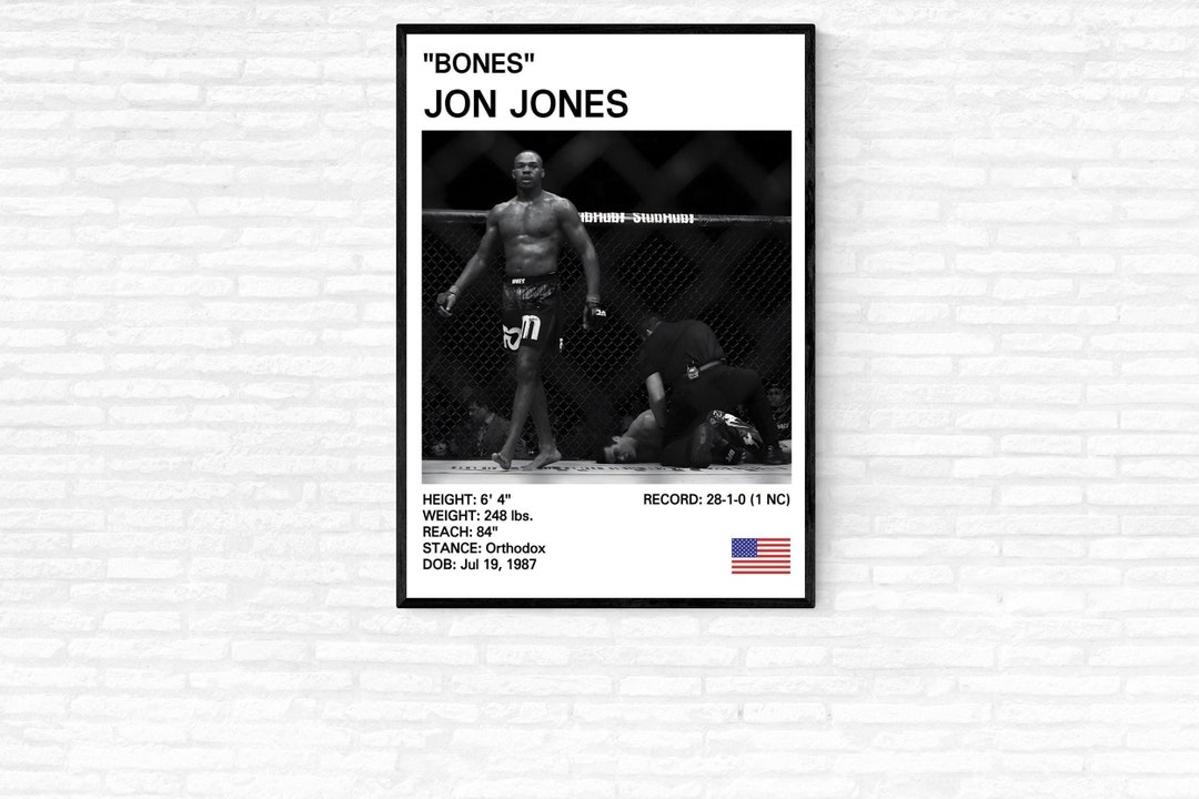 Jon Jones Poster, Jon Bones Jones Print, MMA Jon Jones, Man Cave, Gift ...