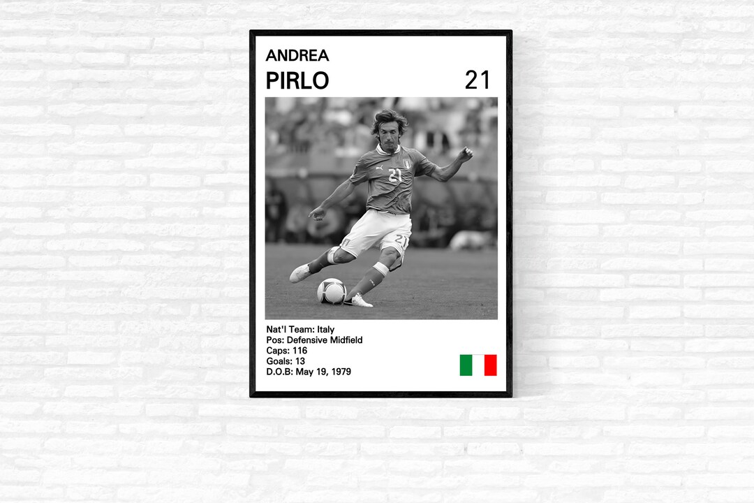 Andrea Pirlo Poster, Andrea Pirlo Print, Football Posters, Italy, Midfield Maestro - Etsy