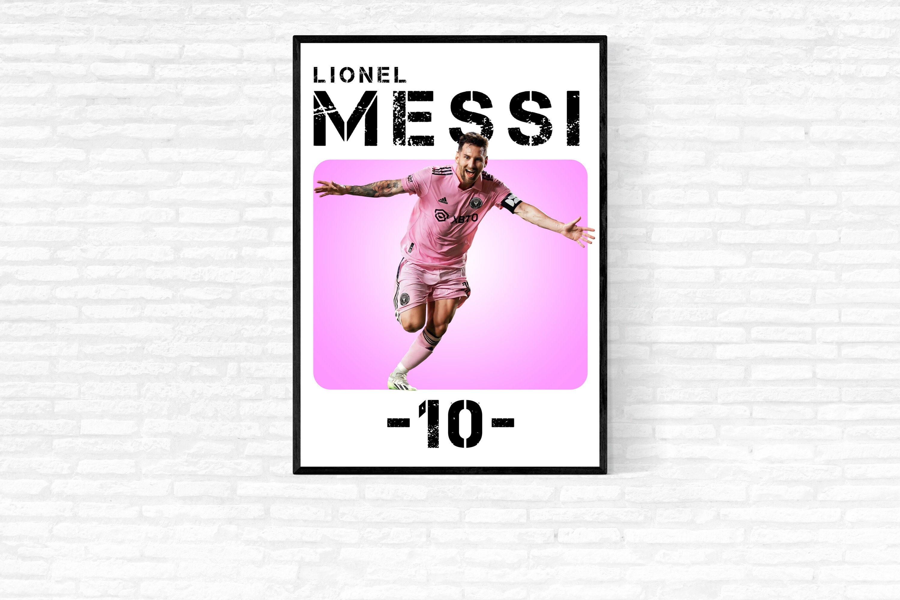 Lionel Messi Print, Lionel Messi Poster, Pink Kit, Football Poster ...