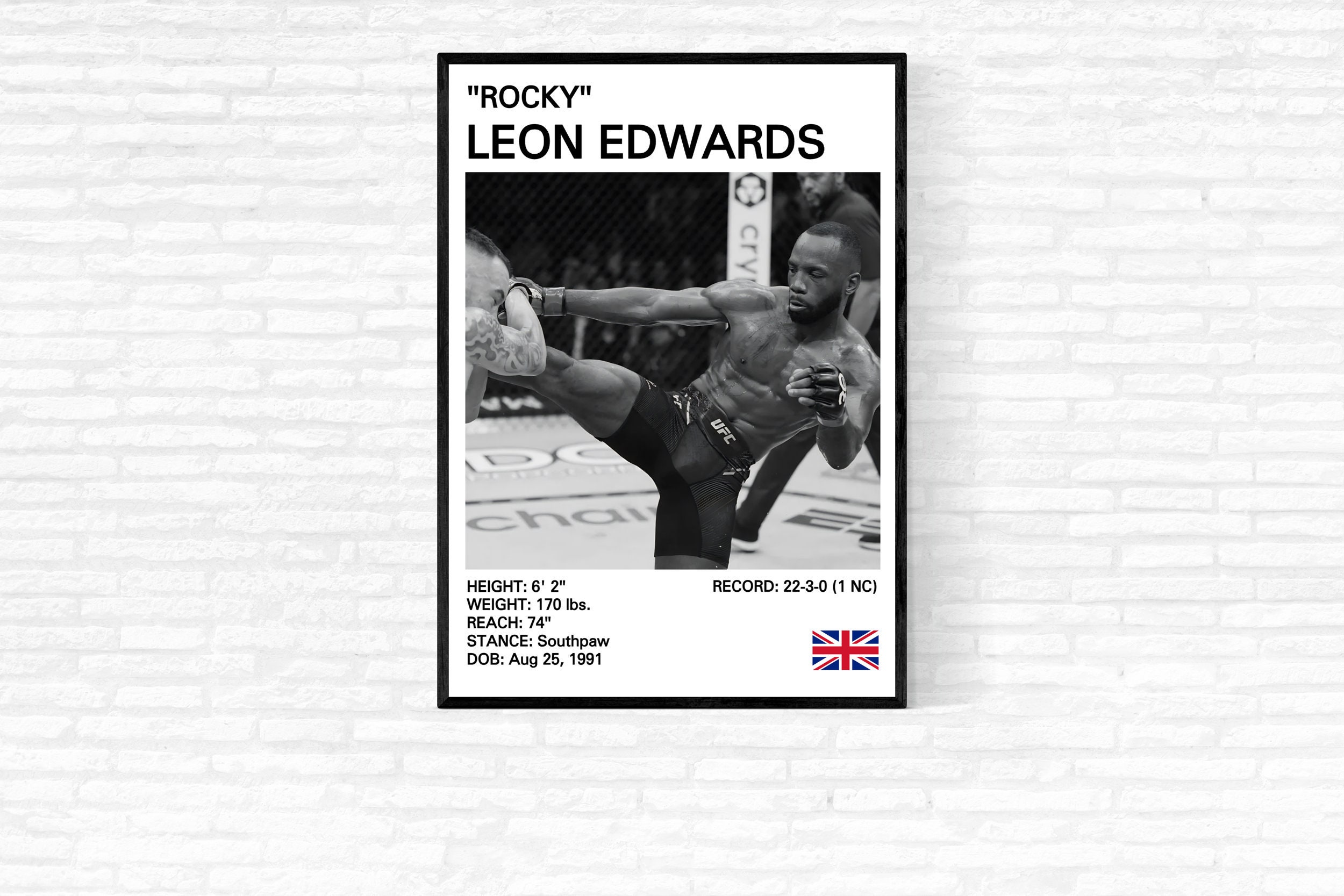 Leon Edwards Poster, Leon Edwards Print, Mixed Martial Arts, Leon Rocky ...