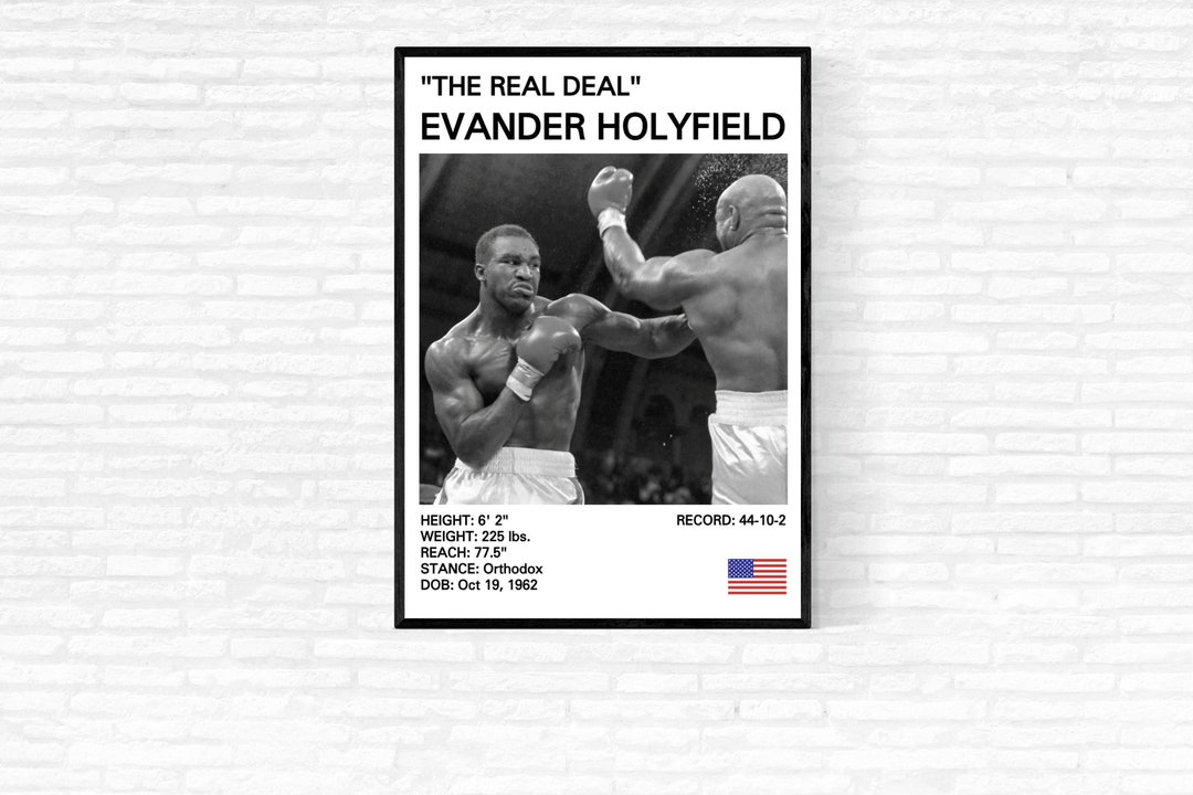 Evander Holyfield Boxing Print, Evander Holyfield Poster, Boxing Prints ...