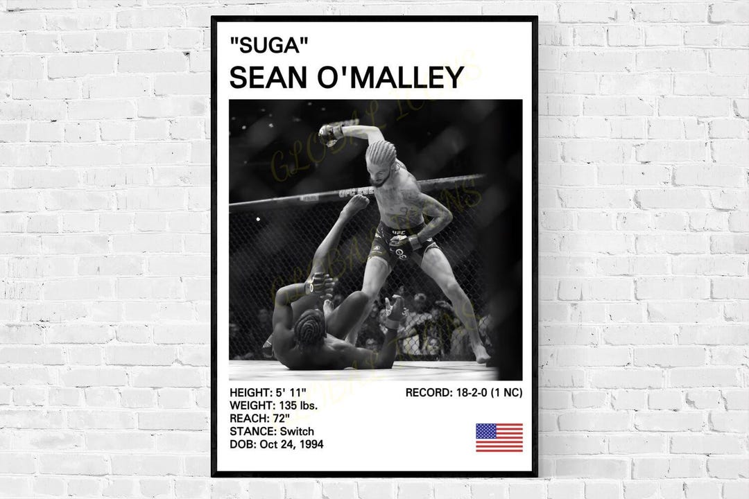 Sean O'malley 'suga' Poster: MMA Fighter Print - Etsy