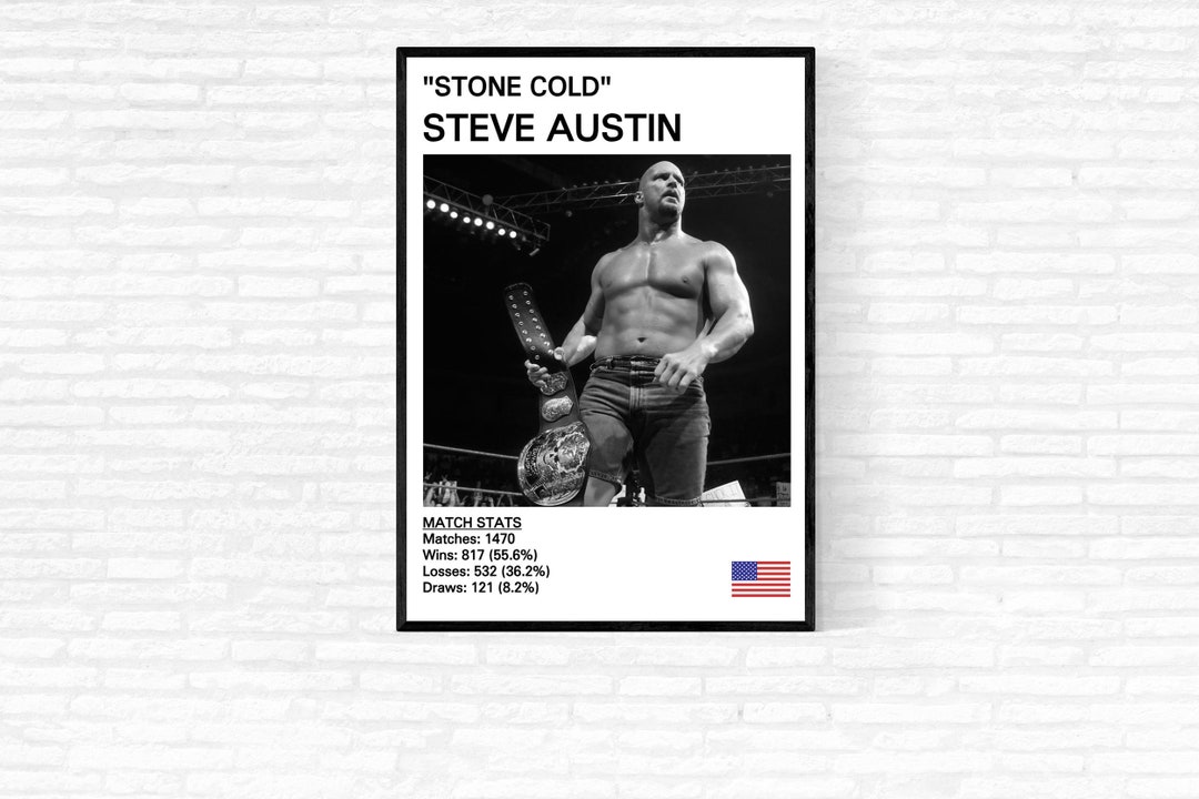 Stone Cold Steve Austin Poster, Steve Austin Print, Wrestling Prints ...