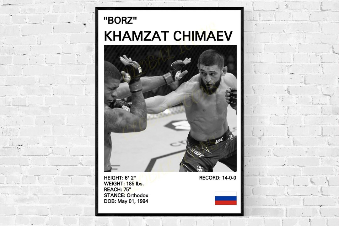 Khamzat Chimaev Poster, Khamzat Chimaev Print, MMA Prints, Mixed ...