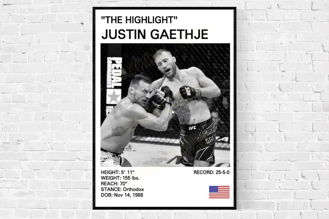 Justin Gaethje 'the Highlight' MMA Poster - Etsy