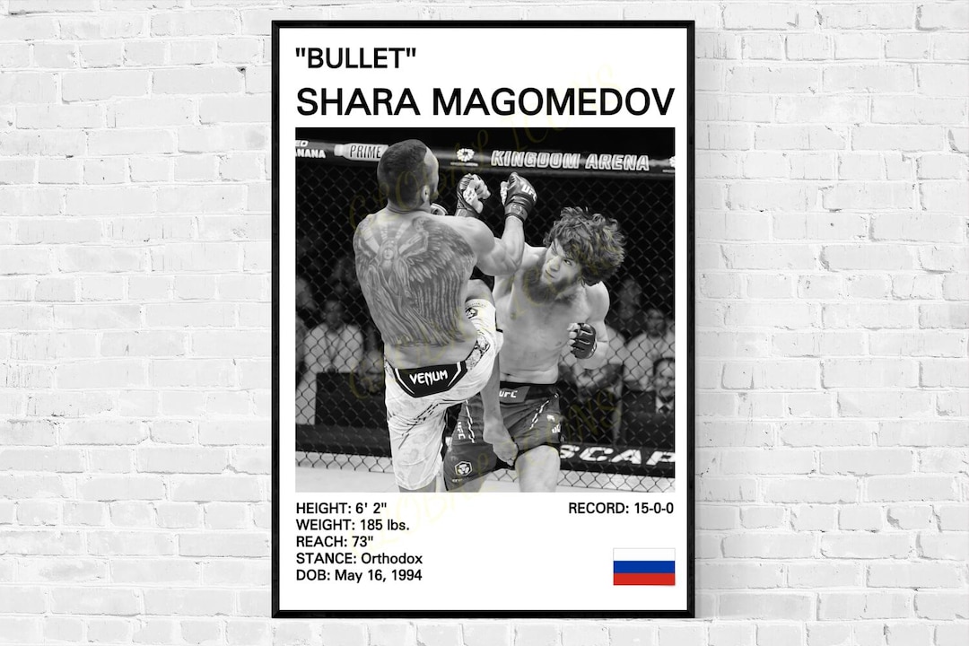 Shara Bullet Magomedov Print, Shara Magomedov Poster, MMA, Russian ...
