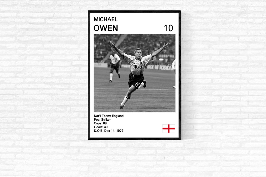 Michael Owen Poster, Michael Owen Print, England International ...
