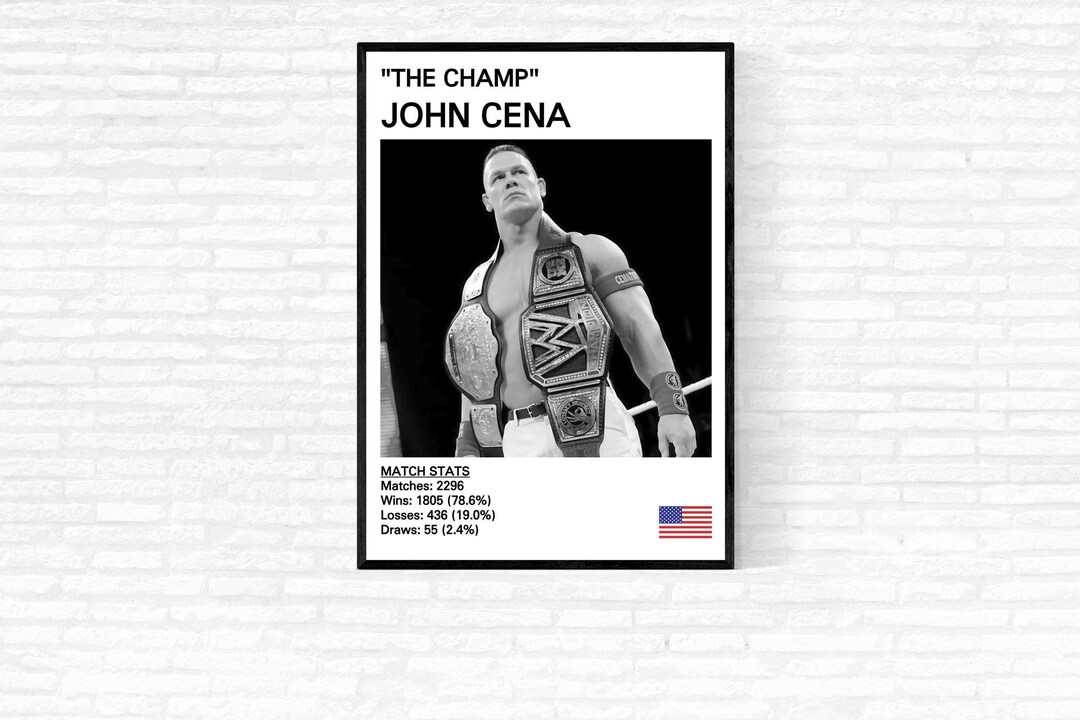 John Cena Poster, John Cena Print, Wrestling Prints, the Champ ...