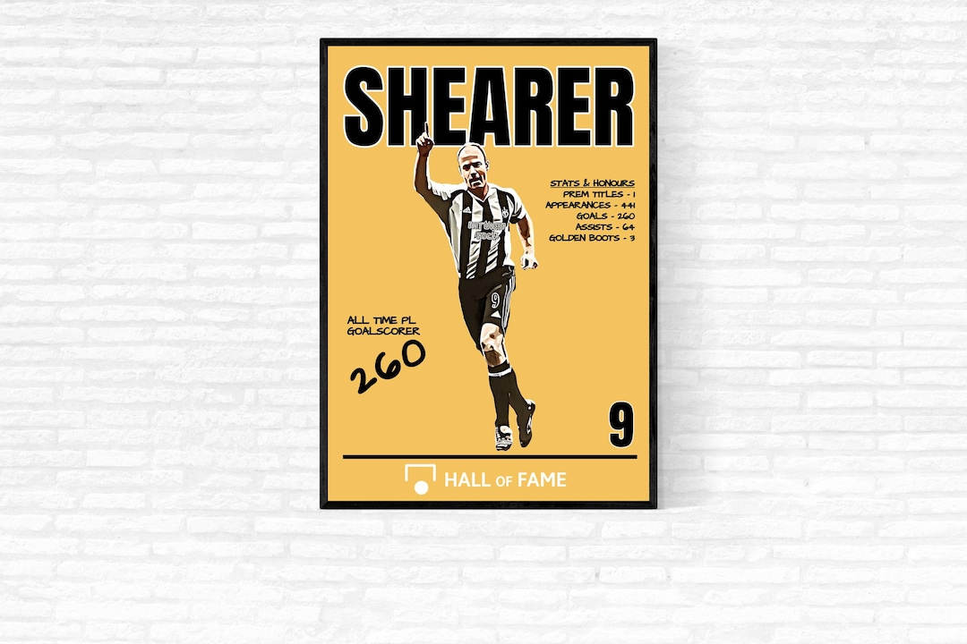 Alan Shearer Poster, Alan Shearer Hall of Fame Print, England ...