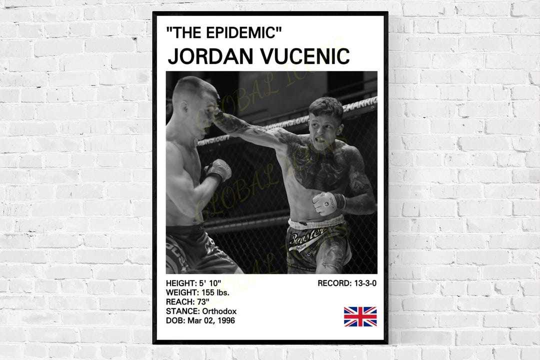 Jordan Vucenic Poster, Jordan Vucenic Print, Mixed Martial Arts, The ...