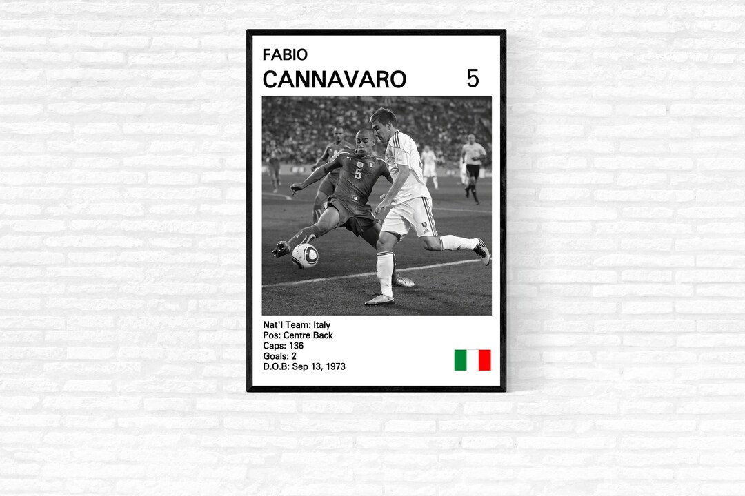 Fabio Cannavaro Poster, Cannavaro Print, Football Poster, Soccer Prints ...
