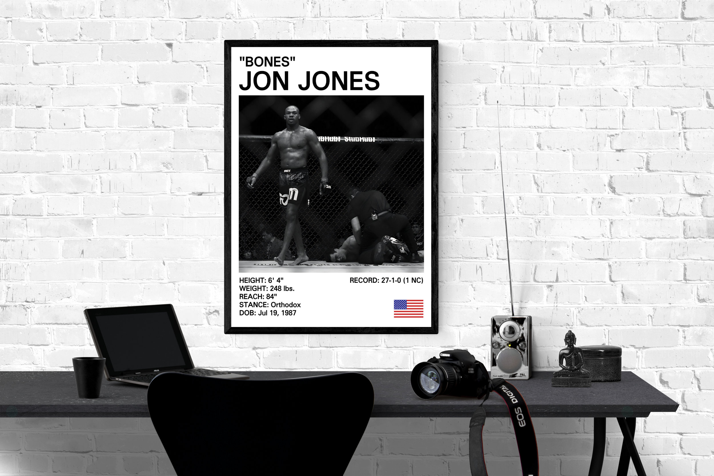 Jon Jones Poster, Jon Bones Jones Print, MMA Jon Jones, Man Cave, Gift ...