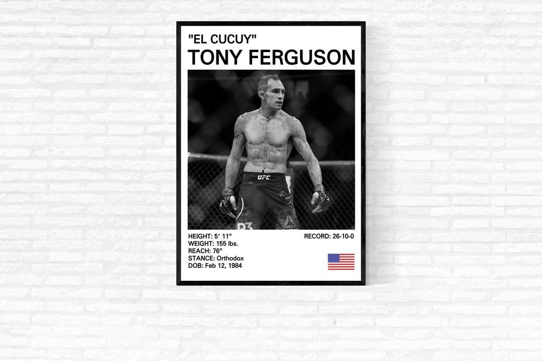 Tony Ferguson Print, Tony Ferguson Poster, MMA Prints, Mixed Martial ...