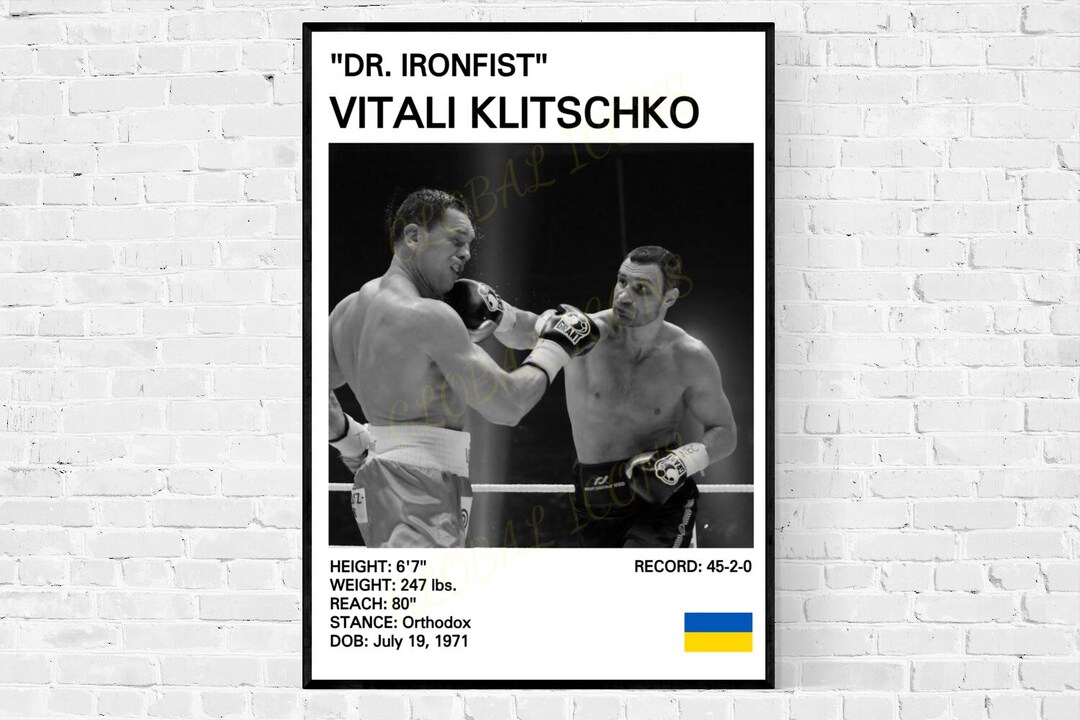 Viatli Klitschko Poster, Vitali Klitschko Print, Boxing Poster, Boxing ...