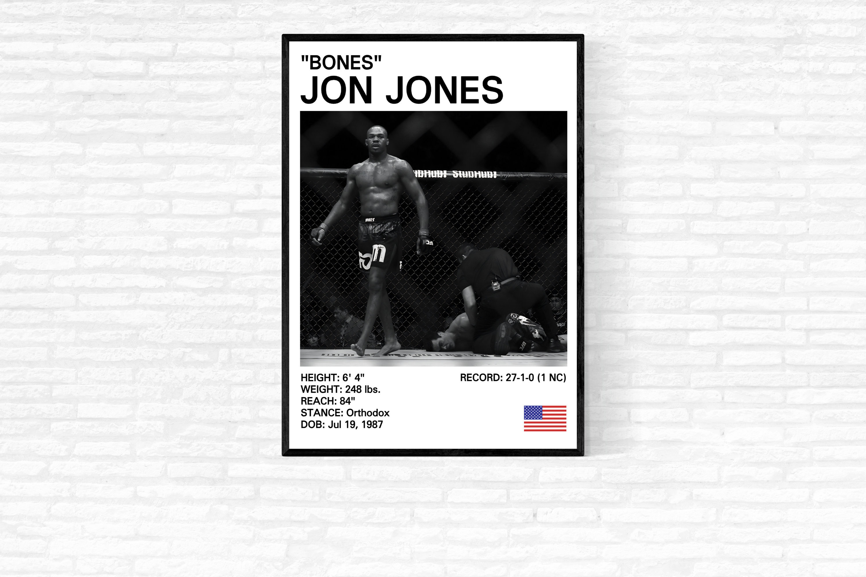 Jon Jones Poster, Jon Bones Jones Print, MMA Jon Jones, Man Cave, Gift ...