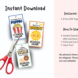 Back to School Printable Gift Tags – Fun & Colorful Classroom Favor ...