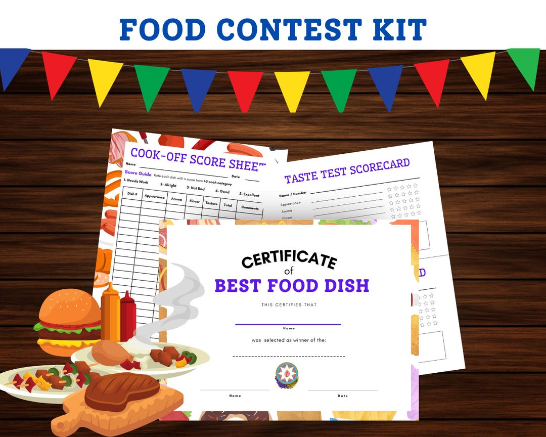 Printable Food Contest Kit – Cook-off Voting Ballots, Scorecards ...
