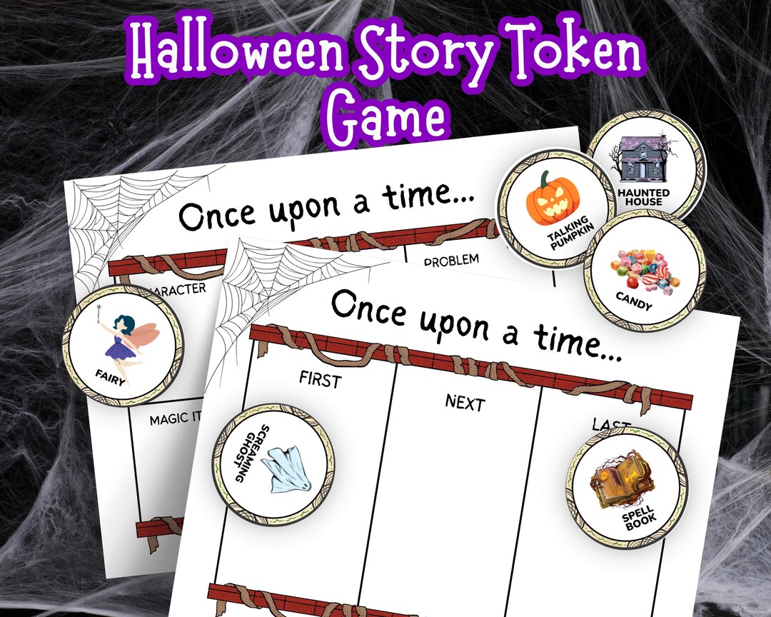 Halloween Story Token Game for Kids – Printable Storytelling Activity ...