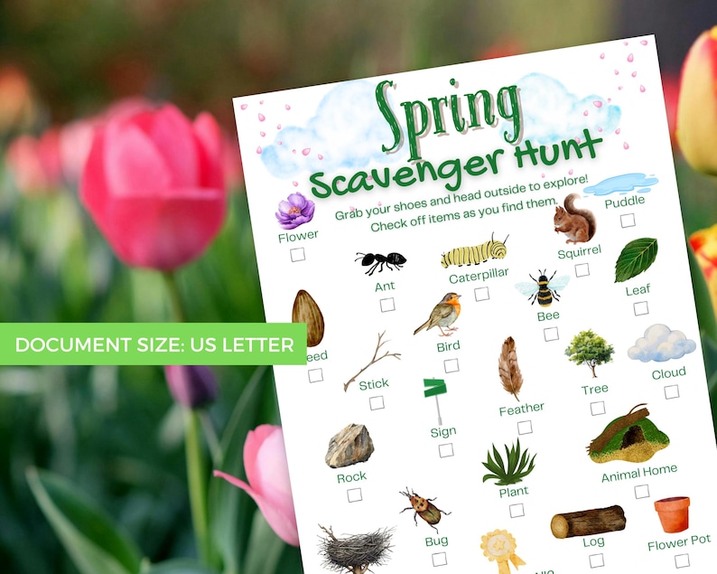 Spring Nature Scavenger Hunt for Kids – Printable Outdoor Spring ...