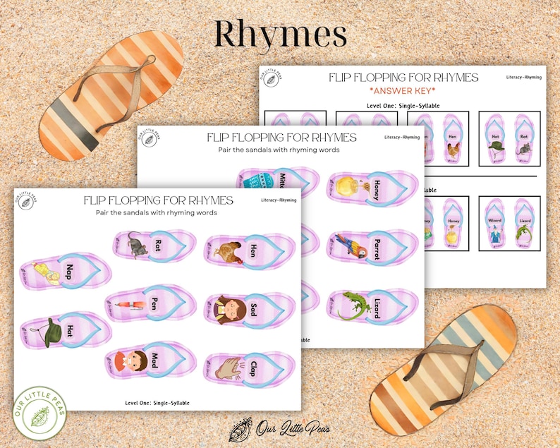 Ocean Rhymes, Early Literacy, Preschool and Kindergarten Printable ...