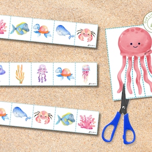 Ocean Cutting Activity, Preschool & Kindergarten Printable, Practicing ...