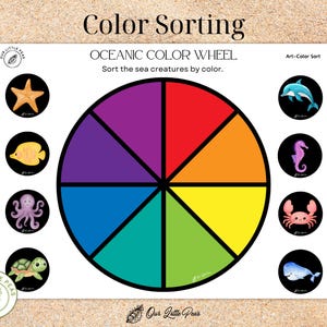 Ocean Color Wheel, Color Theory, Color Match Preschool Worksheet ...