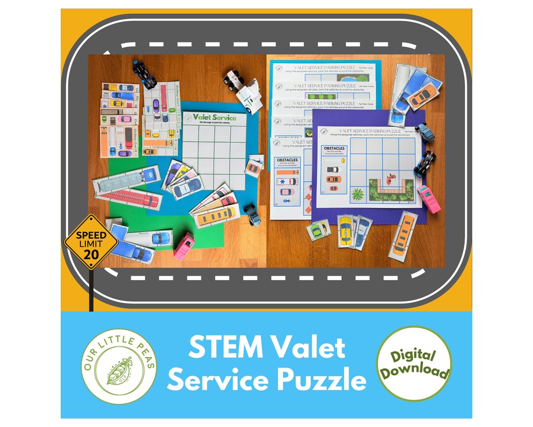 STEM Vehicle Parking Puzzle, Car, Transportation, Truck, Kindergarten ...