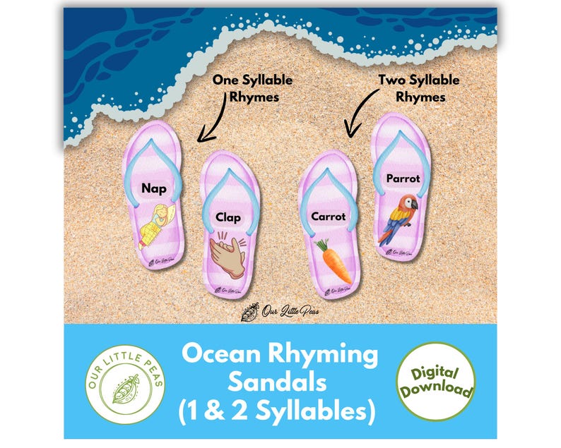 Ocean Rhymes, Early Literacy, Preschool and Kindergarten Printable ...