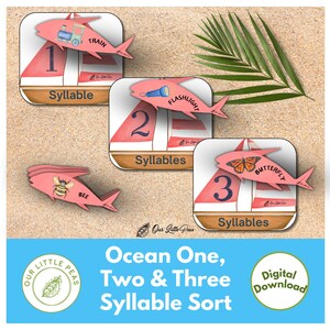 Ocean Syllable Sort, Early Literacy, Preschool and Kindergarten ...