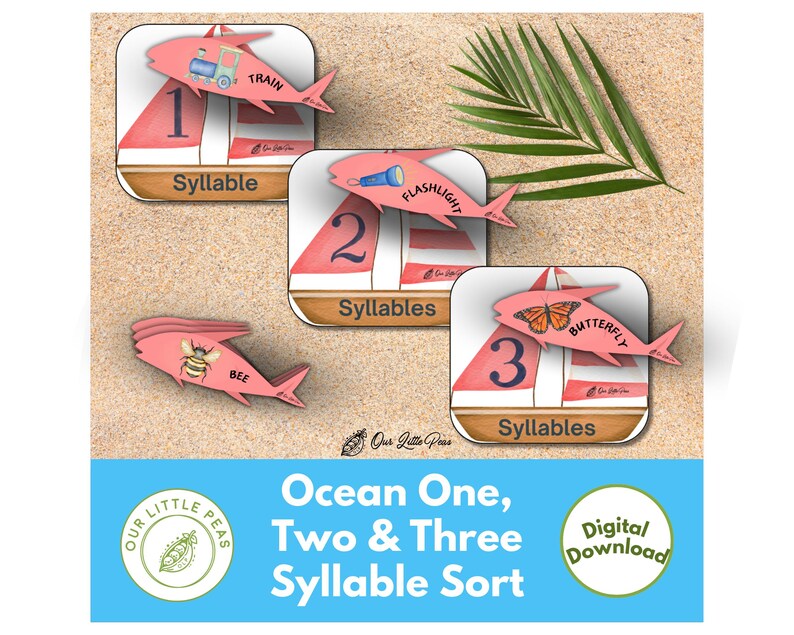 Ocean Syllable Sort, Early Literacy, Preschool and Kindergarten ...