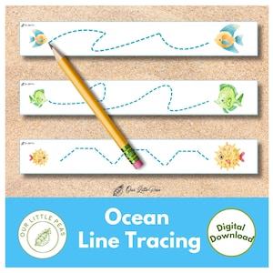 Ocean Pre Handwriting Line Tracing, Preschool Printable, Homeschool ...