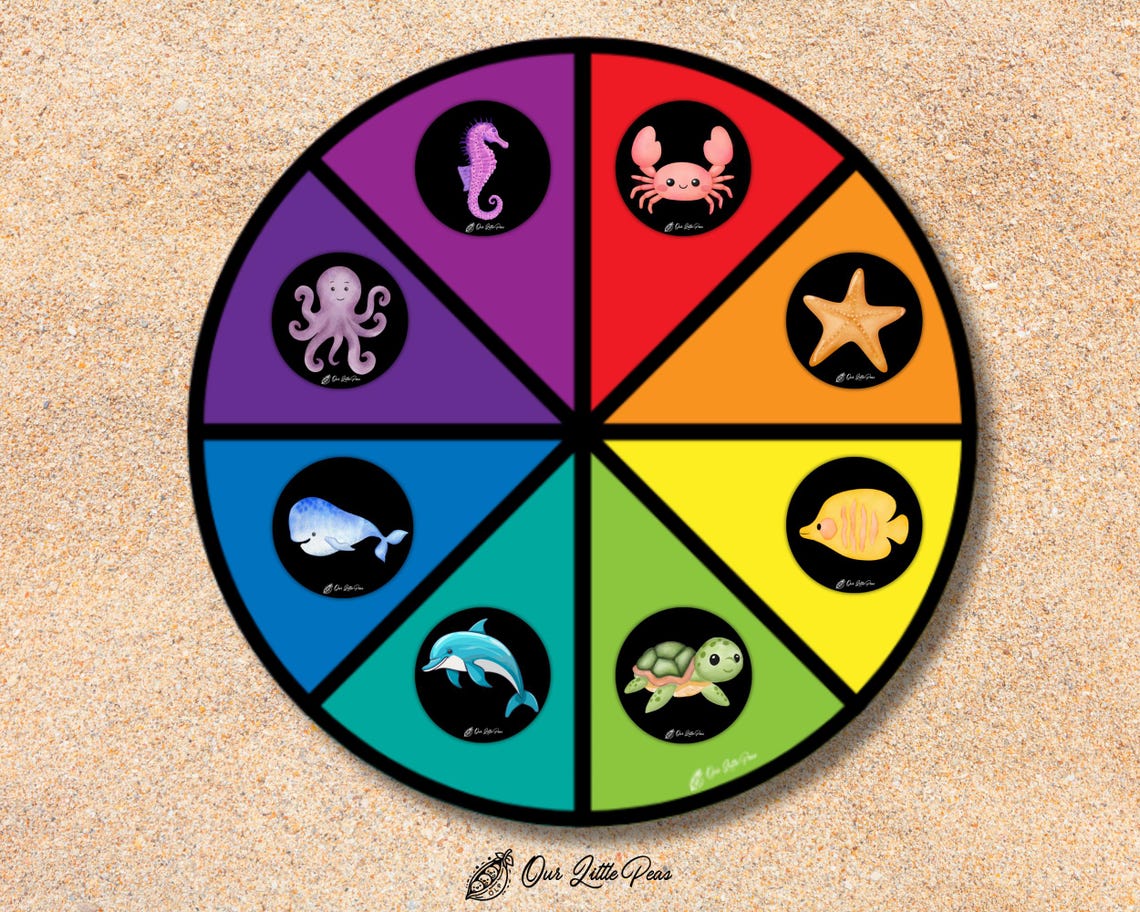Ocean Color Wheel, Color Theory, Color Match Preschool Worksheet ...