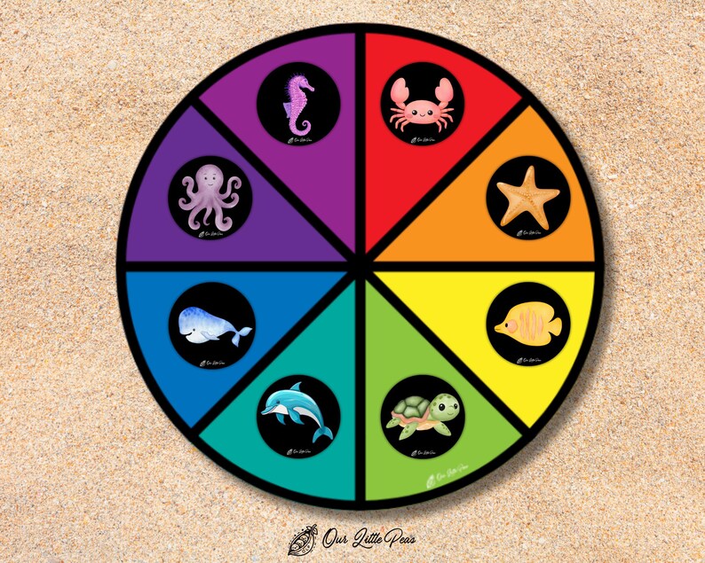 Ocean Color Wheel, Color Theory, Color Match Preschool Worksheet ...