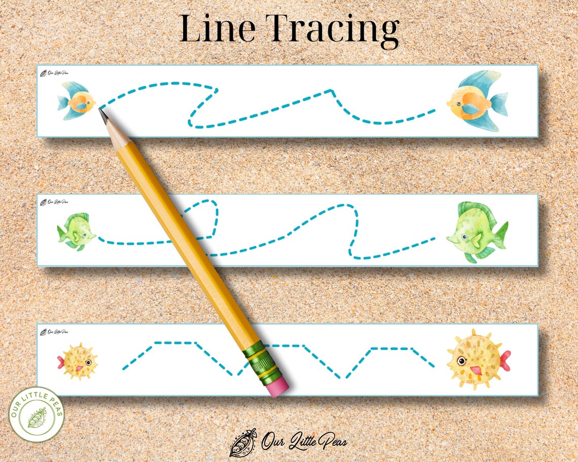 Ocean Pre Handwriting Line Tracing, Preschool Printable, Homeschool ...