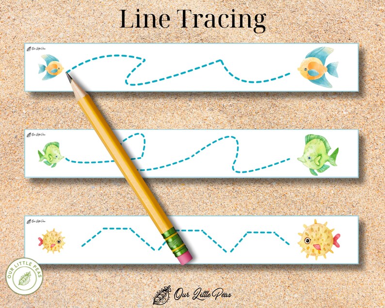 Ocean Pre Handwriting Line Tracing, Preschool Printable, Homeschool ...