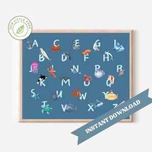 Ocean Alphabet Poster, Ocean Animals, Homeschool, Digital Print, School ...