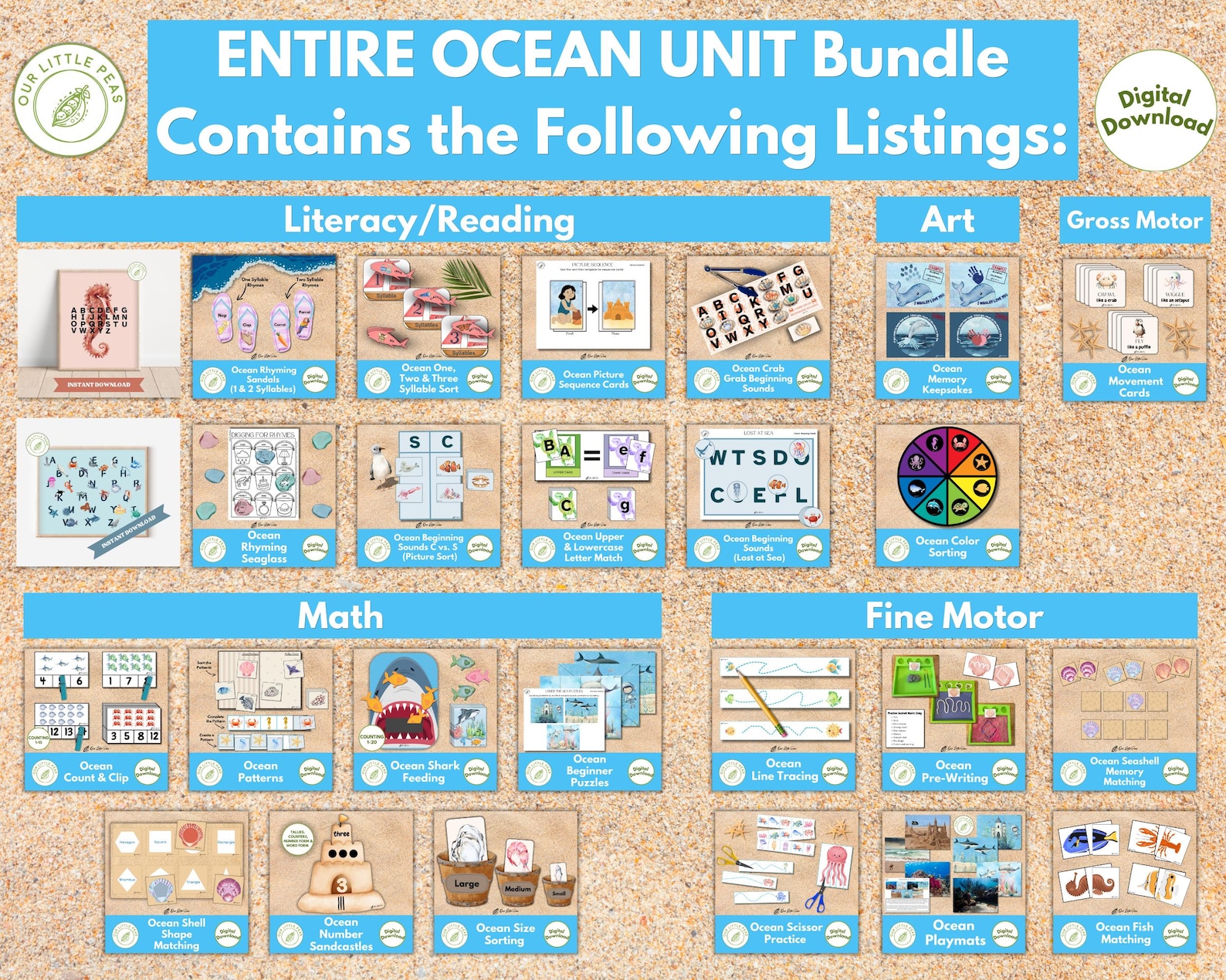 Ocean ENTIRE UNIT Bundle, Preschool Curriculum, Preschool Printable ...