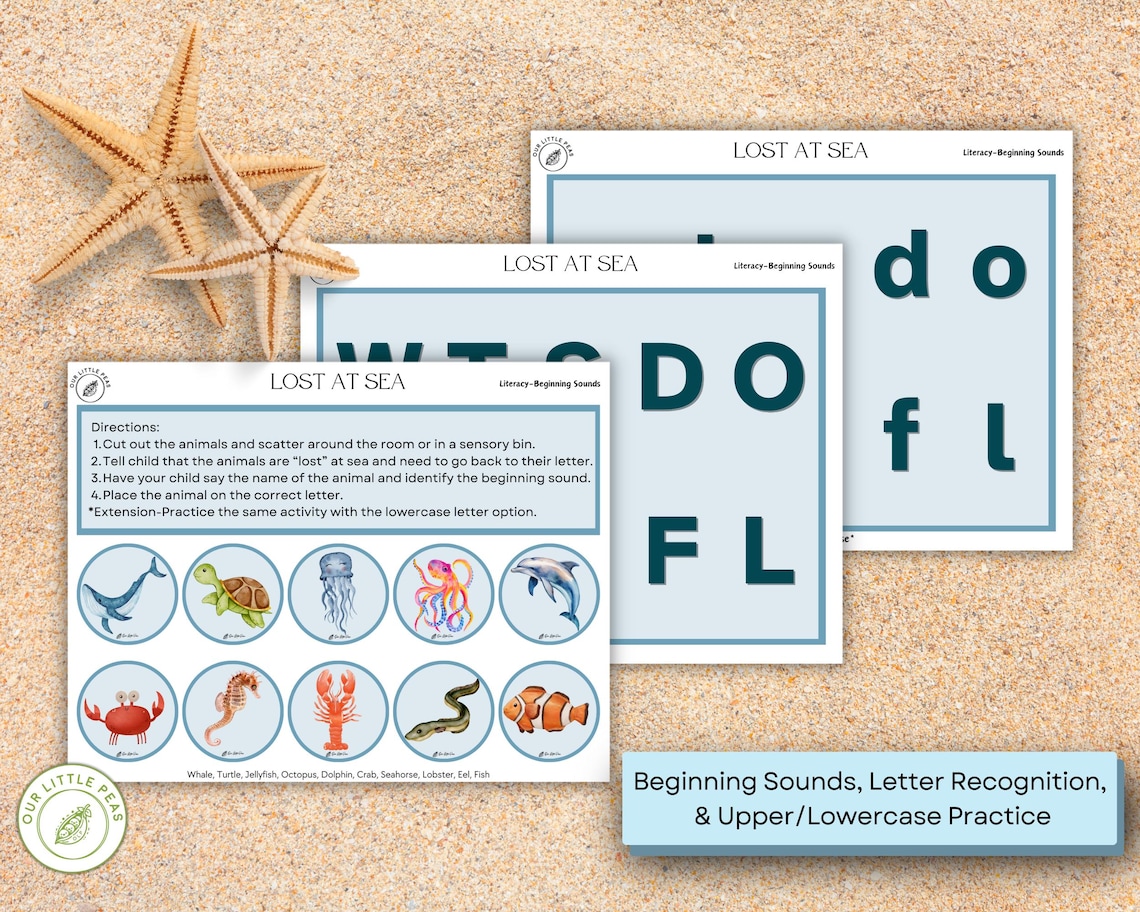 Ocean Beginning Sounds, Letter Recognition, Sensory Table, Preschool ...