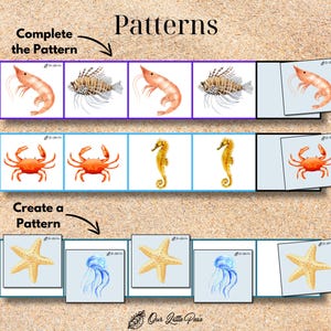 Ocean Patterns, Shape Sort, Preschool Math, Preschool and Kindergarten ...