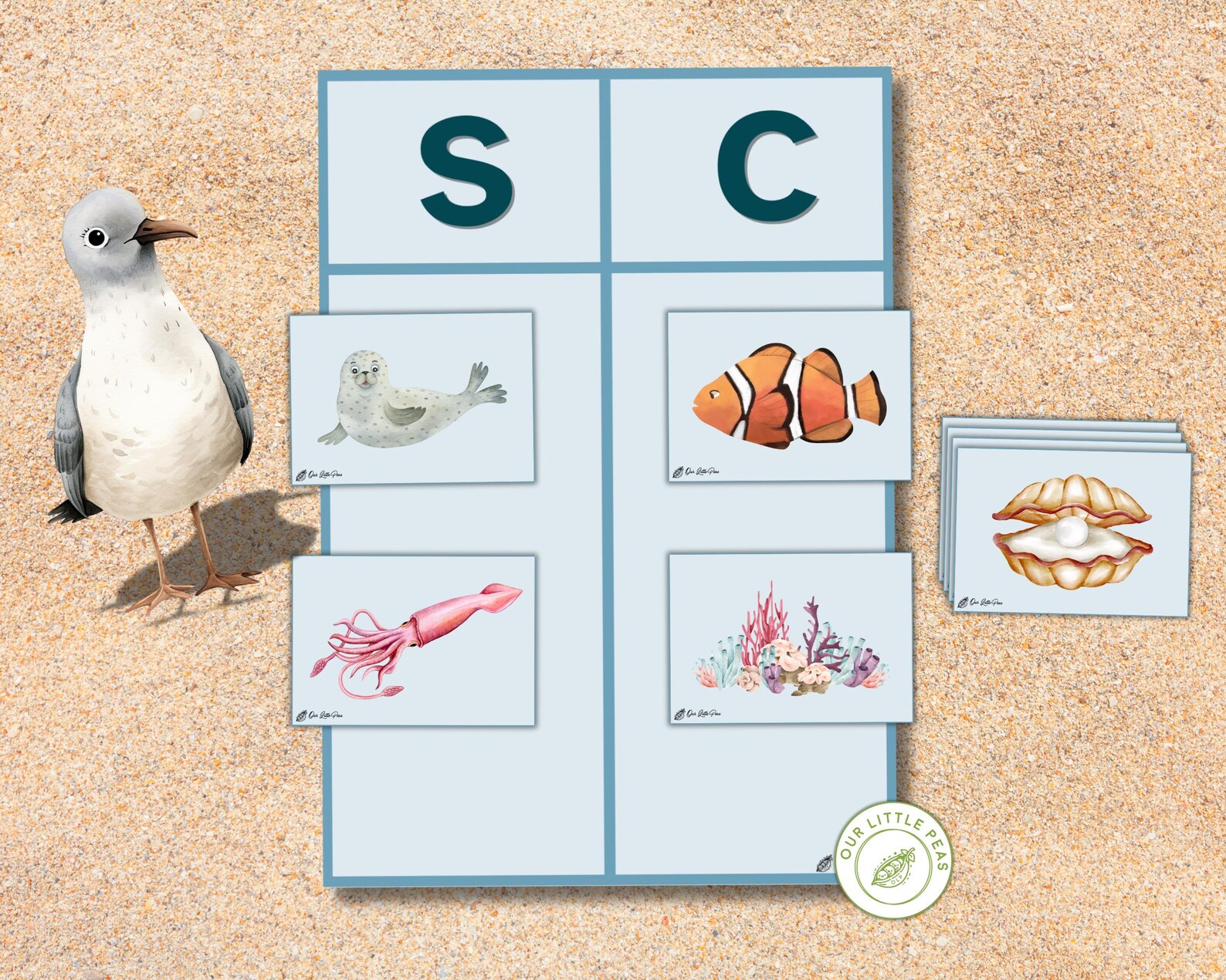 Ocean Beginning Sounds, Letter Recognition, Sensory Table, Preschool ...