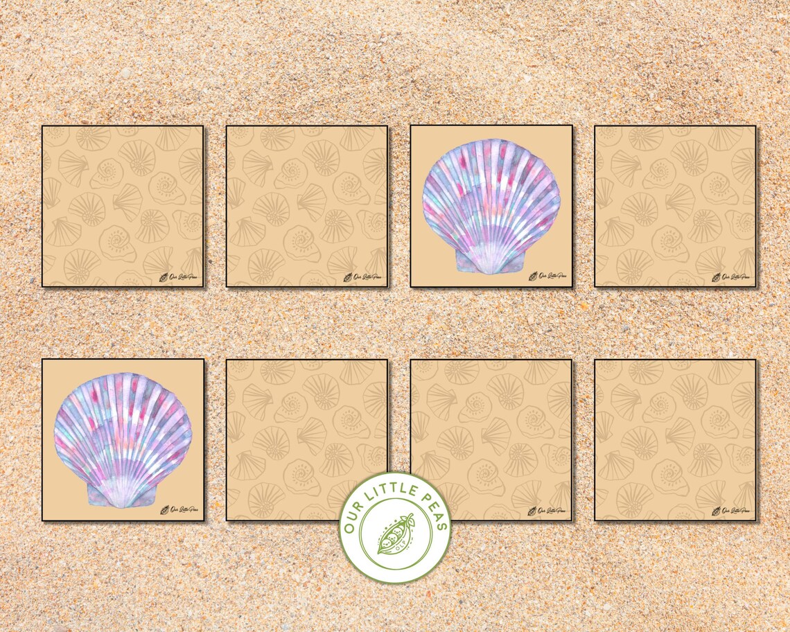 Ocean Seashell Memory Matching, Memory, Toddler Activities, Activities ...