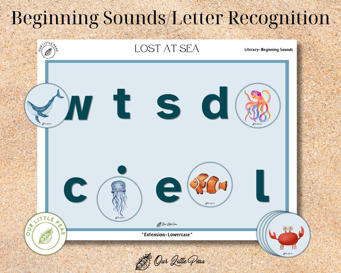 Ocean Beginning Sounds, Letter Recognition, Sensory Table, Preschool ...