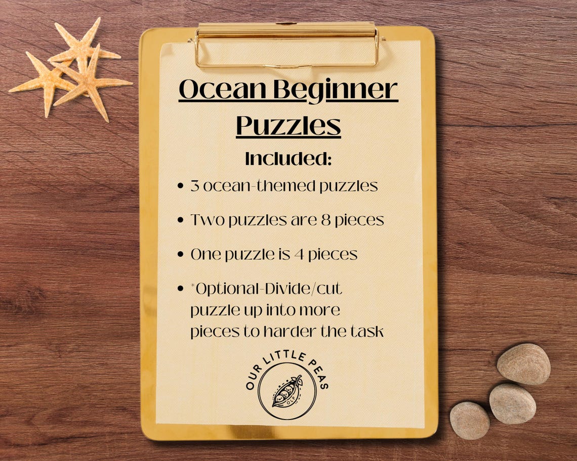 Ocean Puzzles, Math, Preschool and Kindergarten Printable, Preschool ...