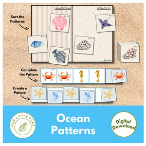 Ocean Patterns, Shape Sort, Preschool Math, Preschool and Kindergarten ...