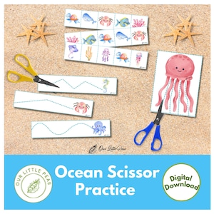 Ocean Cutting Activity, Preschool & Kindergarten Printable, Practicing ...