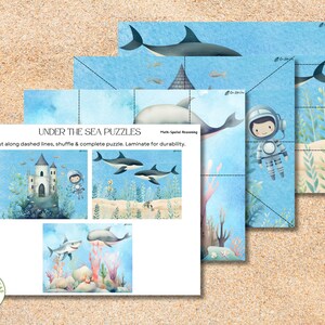 Ocean Puzzles, Math, Preschool and Kindergarten Printable, Preschool ...