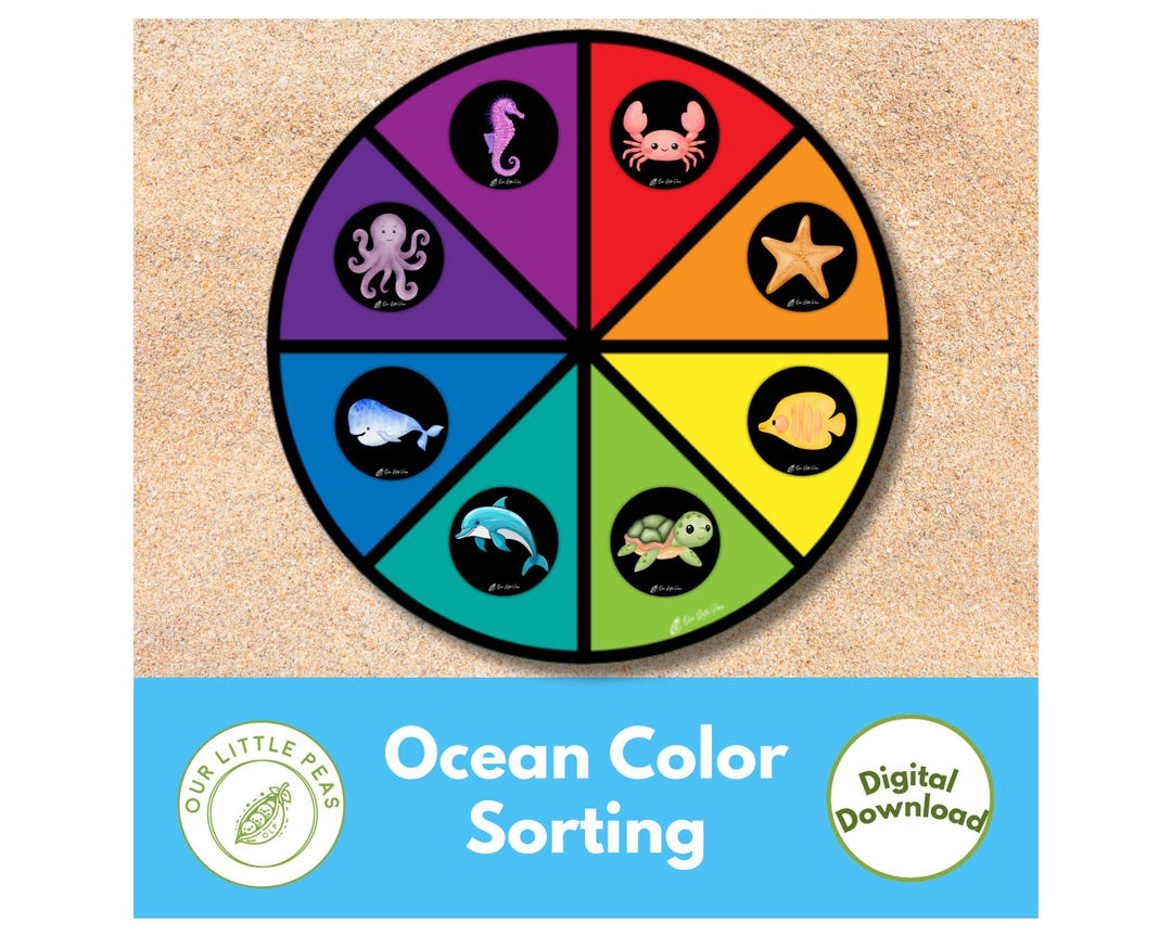 Ocean Color Wheel, Color Theory, Color Match Preschool Worksheet ...