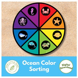 Ocean Color Wheel, Color Theory, Color Match Preschool Worksheet ...