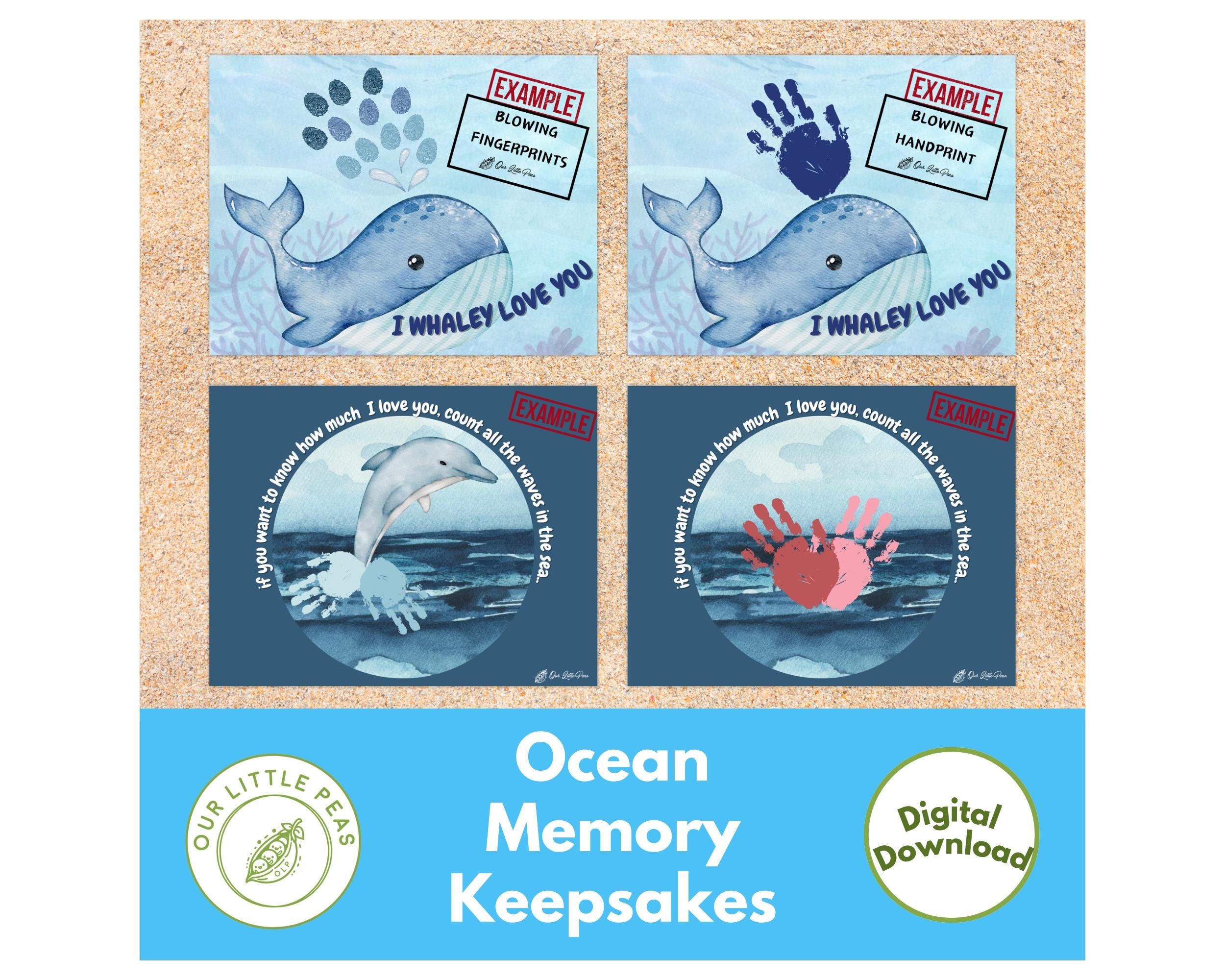 DIY Handprint Ocean Art, DIY Memory Keepsake, Gift From Child, Instant ...